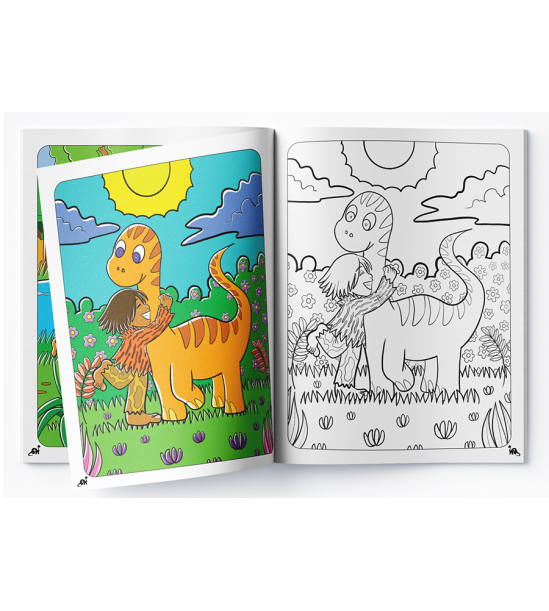 Little Dinosaur Copy Coloring Book For Kids