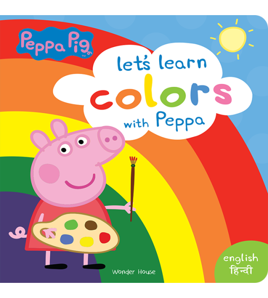 Peppa Board Book - Let's Learn Colors with Peppa - English & Hindi ...